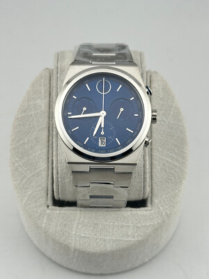 Movado Bold Quest Blue Dial Chrono Quartz Steel Watch 3601199 Brand New ...