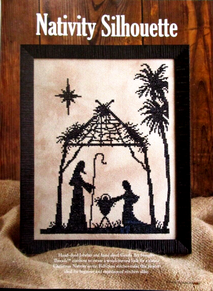 Nativity Silhouette Noel Santa Tree Lamb Red Birds CROSS STITCH ...