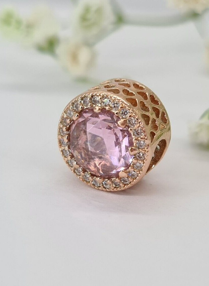 Pandora Rose Gold Radiant Hearts Charm PINK with Pandora Pouch | eBay