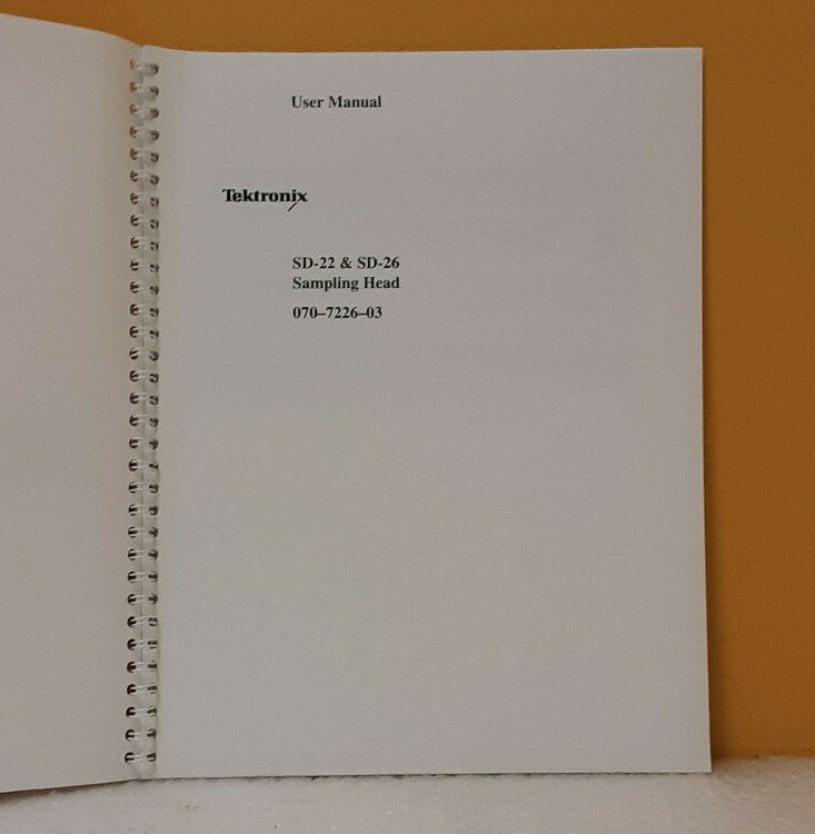 Tektronix 070-7226-03 SD22/SD26 Sampling Head User Manual | eBay