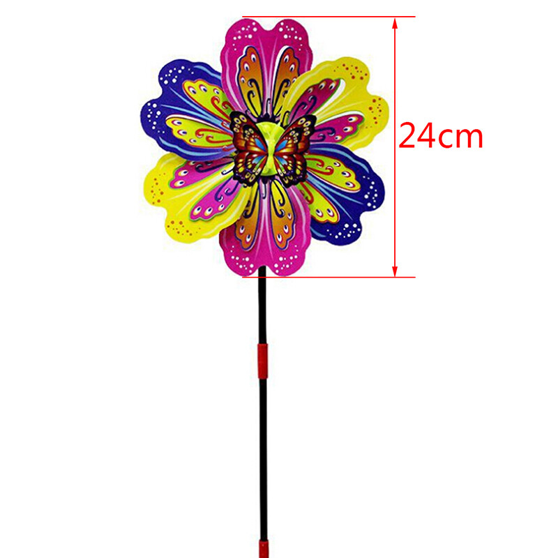 Butterfly Flower Windmill Colourful Wind Spinner Garden Yard Decor Kids ...