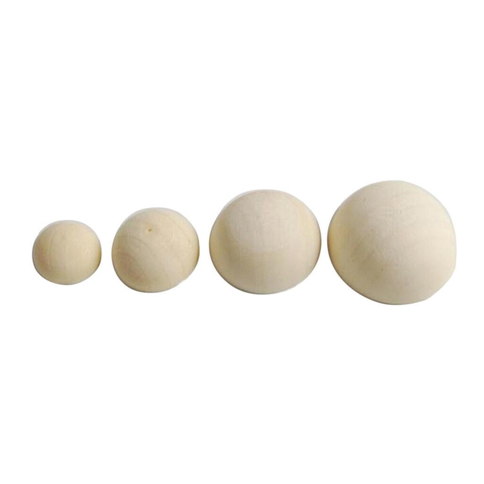25pcs Wood Half Split Balls Sizes Choose Round Ball Dome Ball Craft ...
