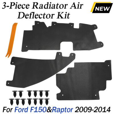 3Pc Radiator Support Grille Air Deflector Set For 09-14 Ford F-150, 09 ...