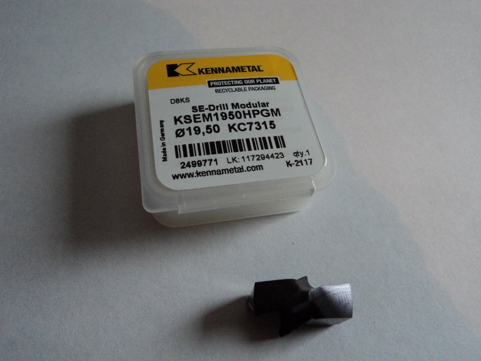 Kennametal KSEM 0.7677" 19.50MM HPGM KC7315 Modular Drill INSERT ...