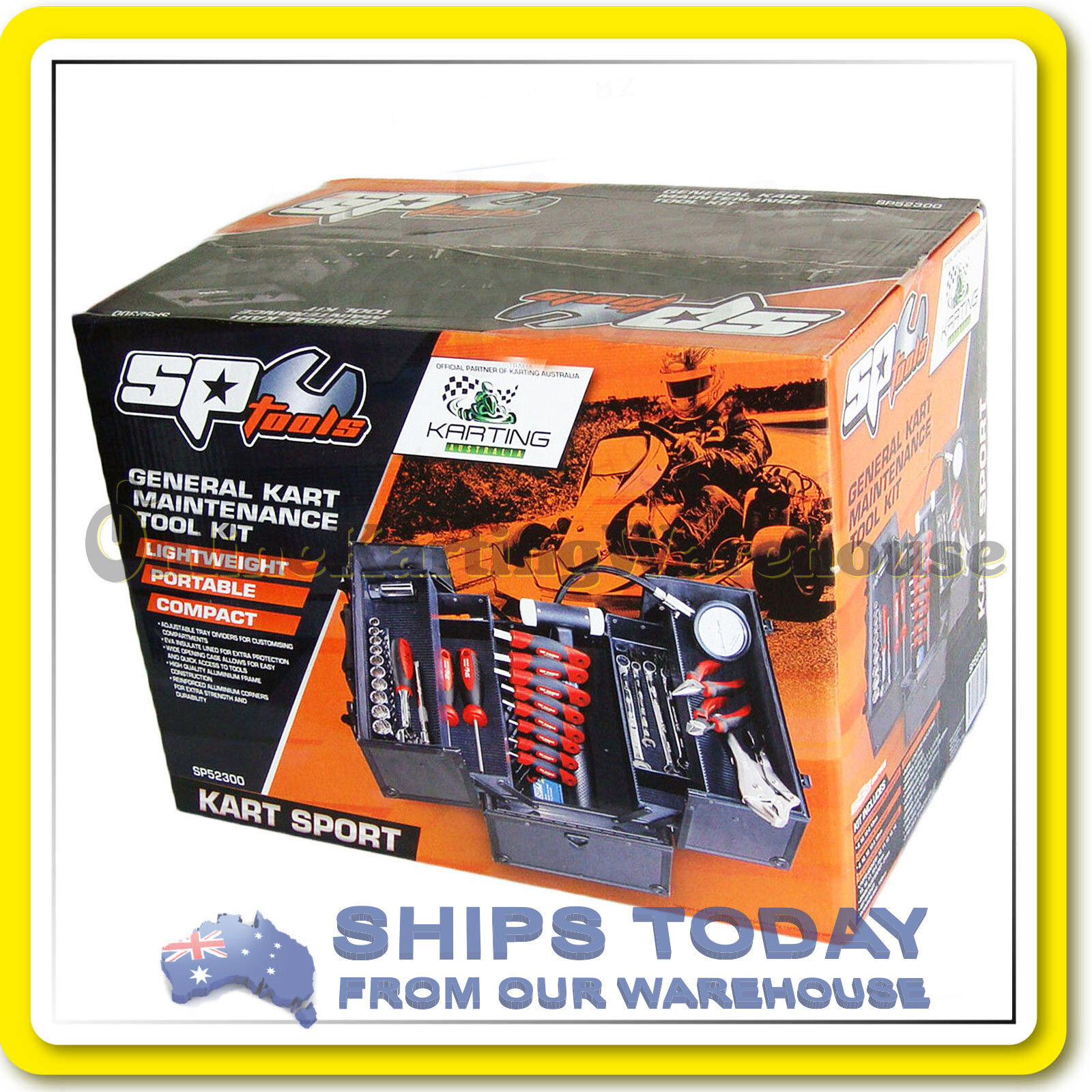 GO KART SP TOOLS COMPLETE GO KARTERS TOOL BOX KIT T-Bars Hammer Tyre ...