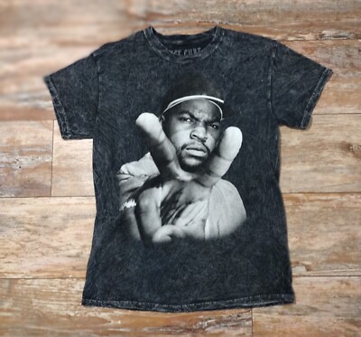 T-Shirt Ice Cube Peace Out Unisex Size M Gray Black Short Sleeve Acid ...