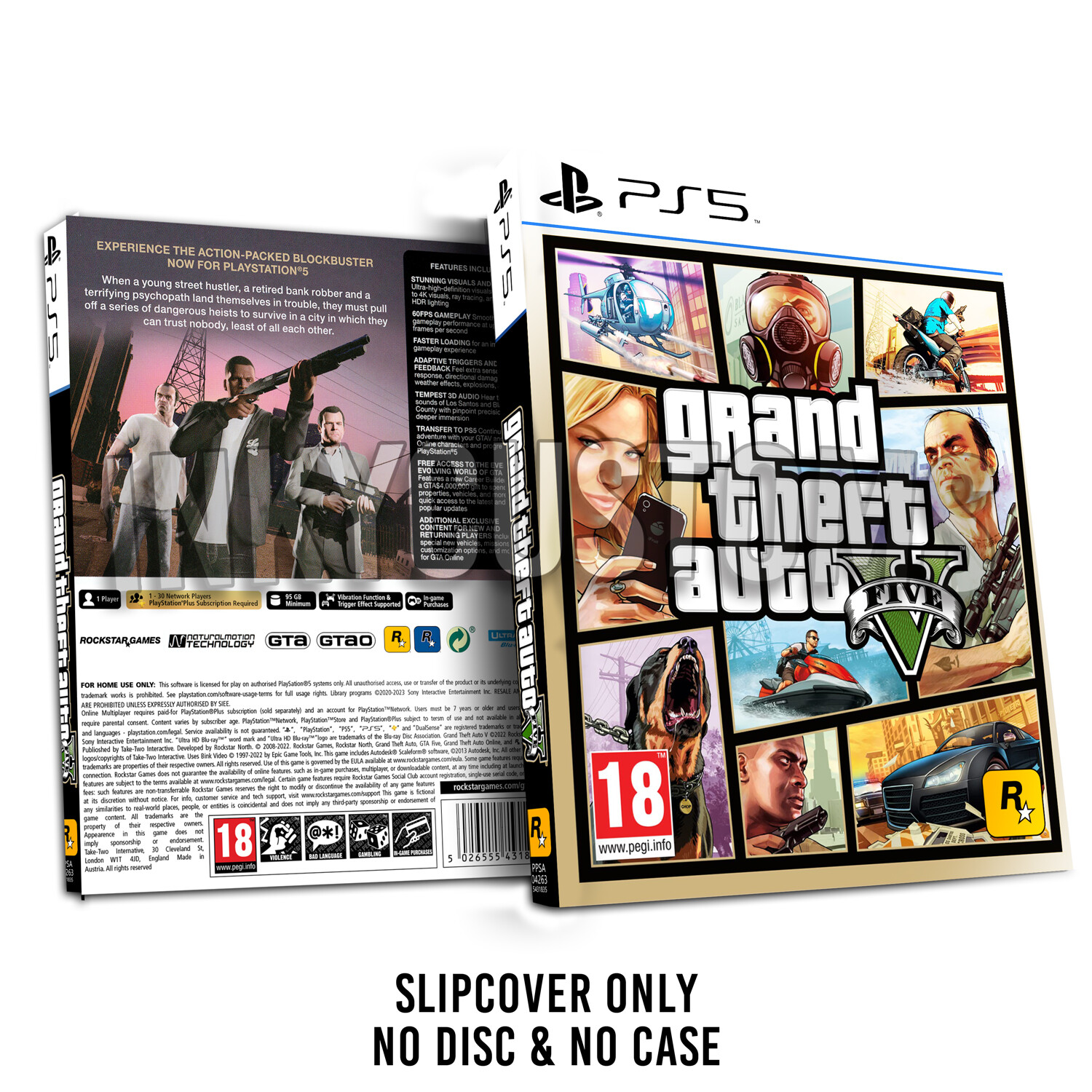 GTA V PS5 Custom Case Steelbook Slip Cover Sleeve Only NO GAME | eBay