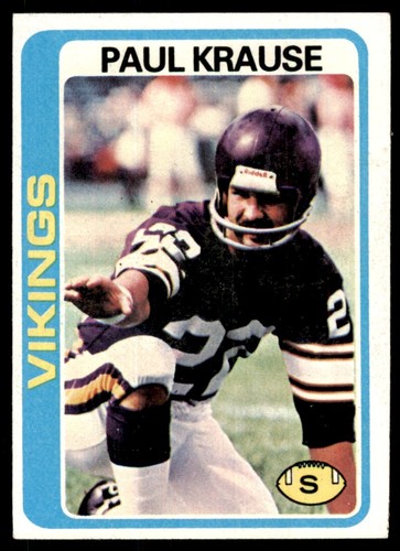 1978 Topps Paul Krause A Football Cards #378 | eBay