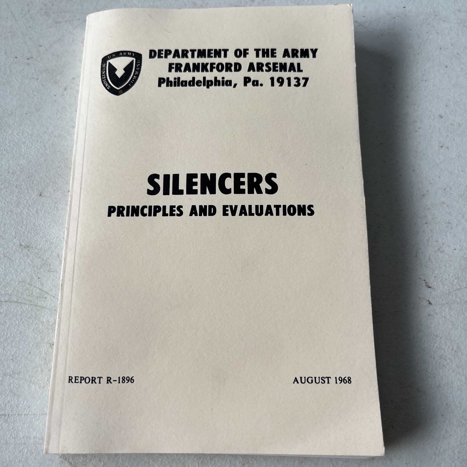 VTG DEPT OF THE ARMY MILITARY MANUAL-SILENCERS: PRINCIPLES ...