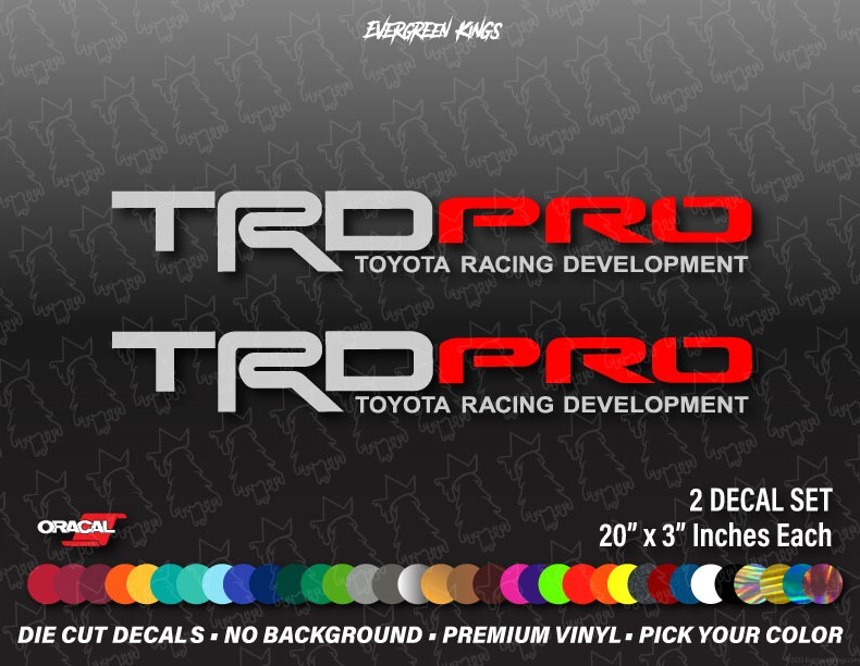 TRD PRO Racing Development Decals Set for Toyota Tacoma Tundra Truck ...