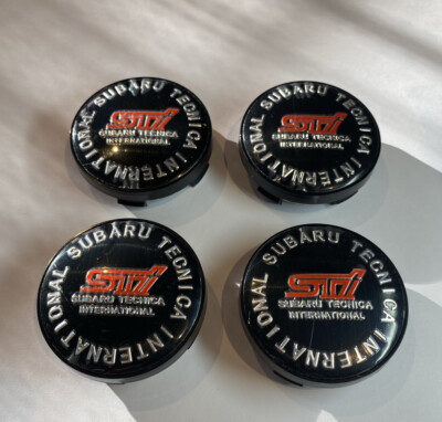 Subaru STi Subaru Technica International Black Wheel Center Caps 60mm ...