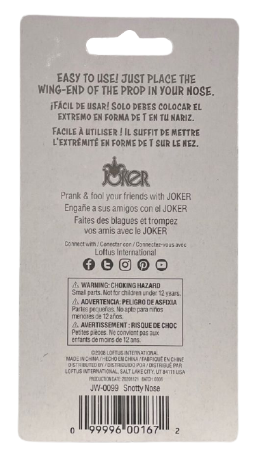 1 SNOTTY NOSE Hanging Snot Booger Prank Joke Gag Stretch Rubber Gross ...