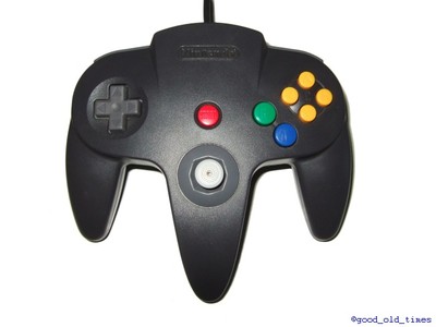 Original Nintendo 64 / N64 Controller Black with Fixed Analog Stick ...