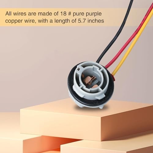 2 PCS Car 1157 Bulb 180 Degree Lamp Holder Socket Wire Connector, Turn ...