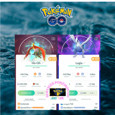 Pokémon go APEX Lugia HO-Oh Level 50 With Special Move-TRINKET LUCKY TR ...