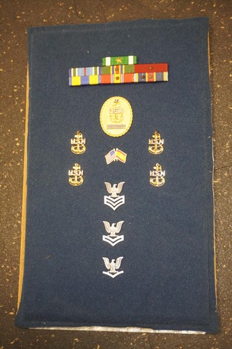 US Navy Medal Pin Display Command Master Chief Badge Petty Officer Rank ...