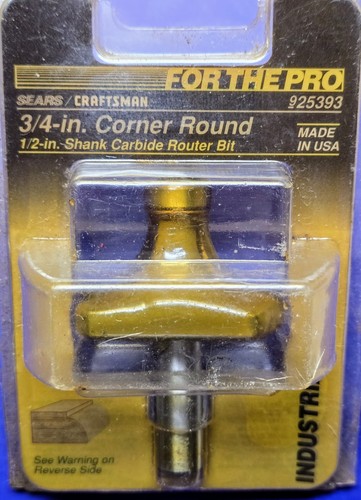 Sears Craftsman Industrial 3/4" Corner Round 1/2" Shank Carbide Router ...