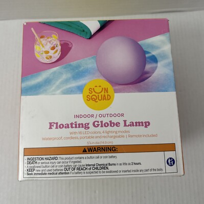 Sun Squad Indoor/Outdoor Floating Globe Lamp Includes Remote Multiple ...