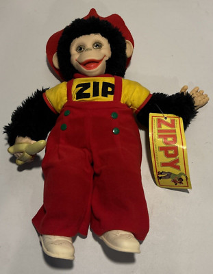 Vintage Dakin Zip Zippy the Monkey Rubber Face Plush Howdy Doody 1984 ...