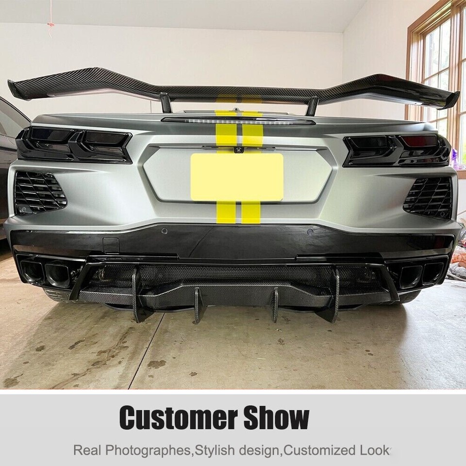 For Chevrolet Corvette C8 Stingray Real Carbon Fiber Rear Bumper ...