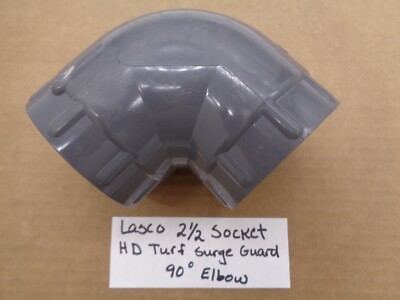 LASCO PVC SCH40 2 1/2 SOCKET HEAVY TURF SURGE GUARD 90 ELBOW PKG. QTY ...