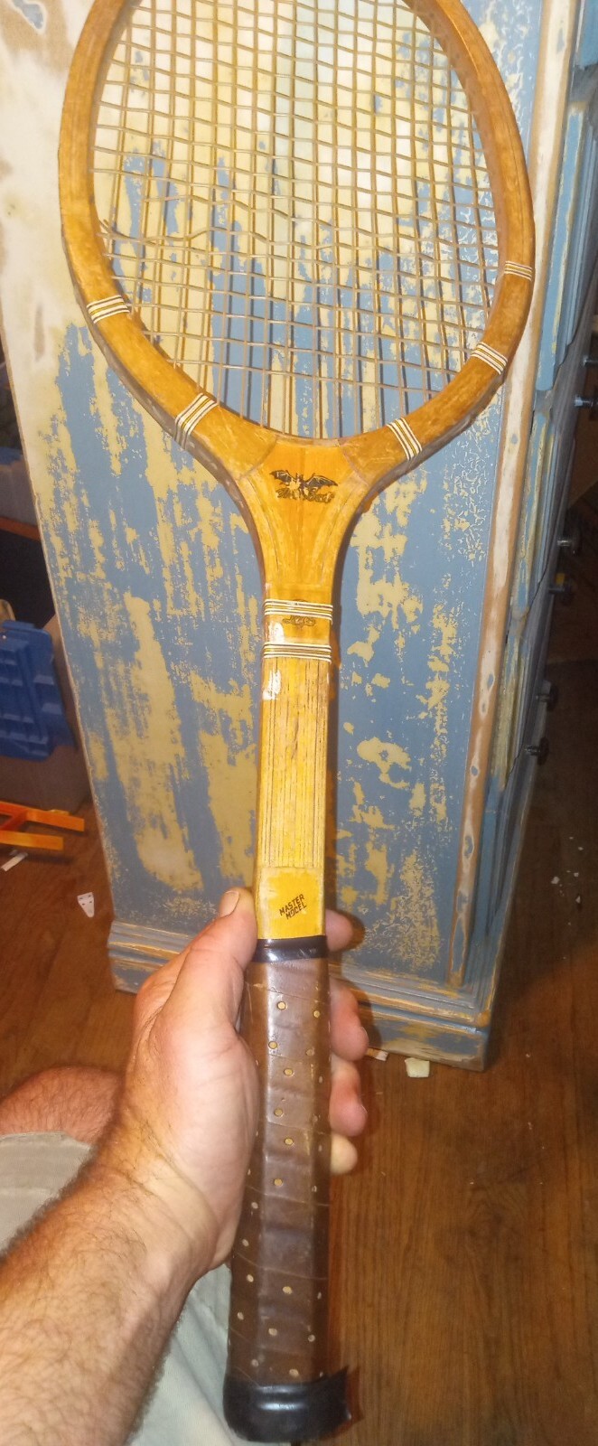 Vintage HARRY C. LEE & CO. "THE BAT" WOODEN TENNIS RACKET DOUBLE EAGLE ...