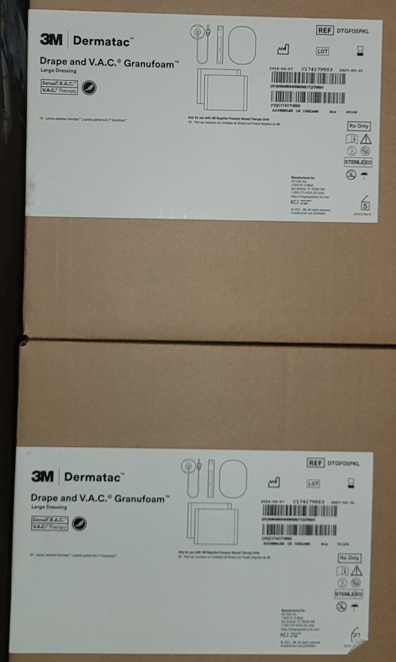 3M Dermatac Drape V.A.C. Granufoam Large Dressing Qty 5 In The Box | eBay