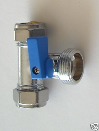 Washing Machine Tee Isolation Valve / Tap 15mm x 15mm x 3/4" BSP | eBay UK