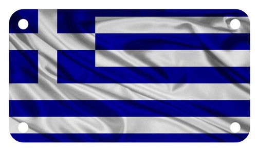 Greece Flag Motorcycle ATV 4" x 7" License Plate Patriotic Greek Wave ...