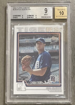 2004 Topps Chrome #239 Kyle Sleeth Au BGS 9 MINT, AUTO 10, FREE ...