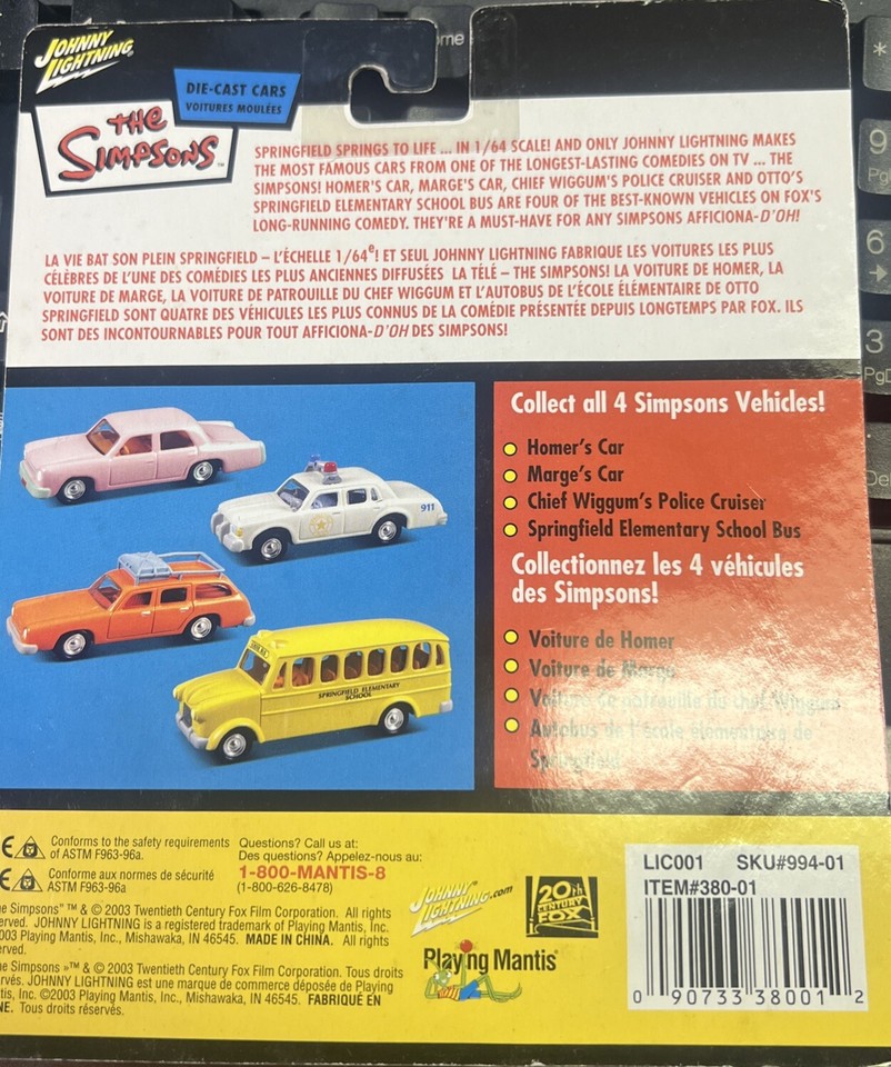 Johnny Lightning The Simpsons Springfield Elementary School Bus 1:64 ...