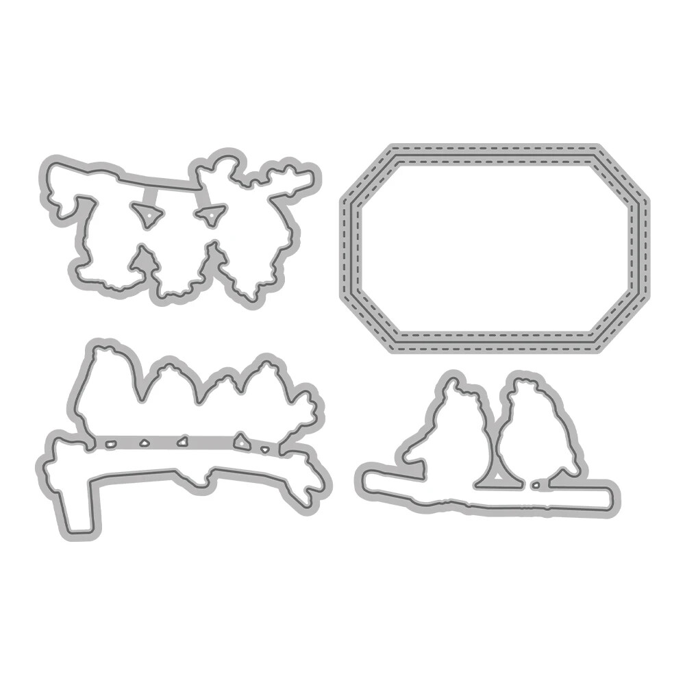 Silly Birds Sending You so Much Love Metal Cutting Dies Clear Stamps ...