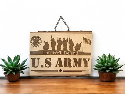 Personalized Laser Engraved Wood Sign 11"(W). United States Army | eBay