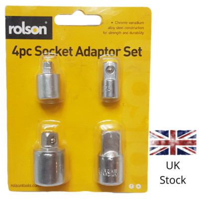 4 Piece Socket Adapter Set ROLSON Chrome Vanadium Alloy Steel For ...