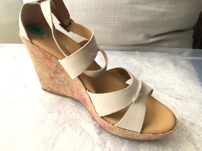 Kork-Ease Lokoya Bone Colored Wedge Sandals 8 | eBay