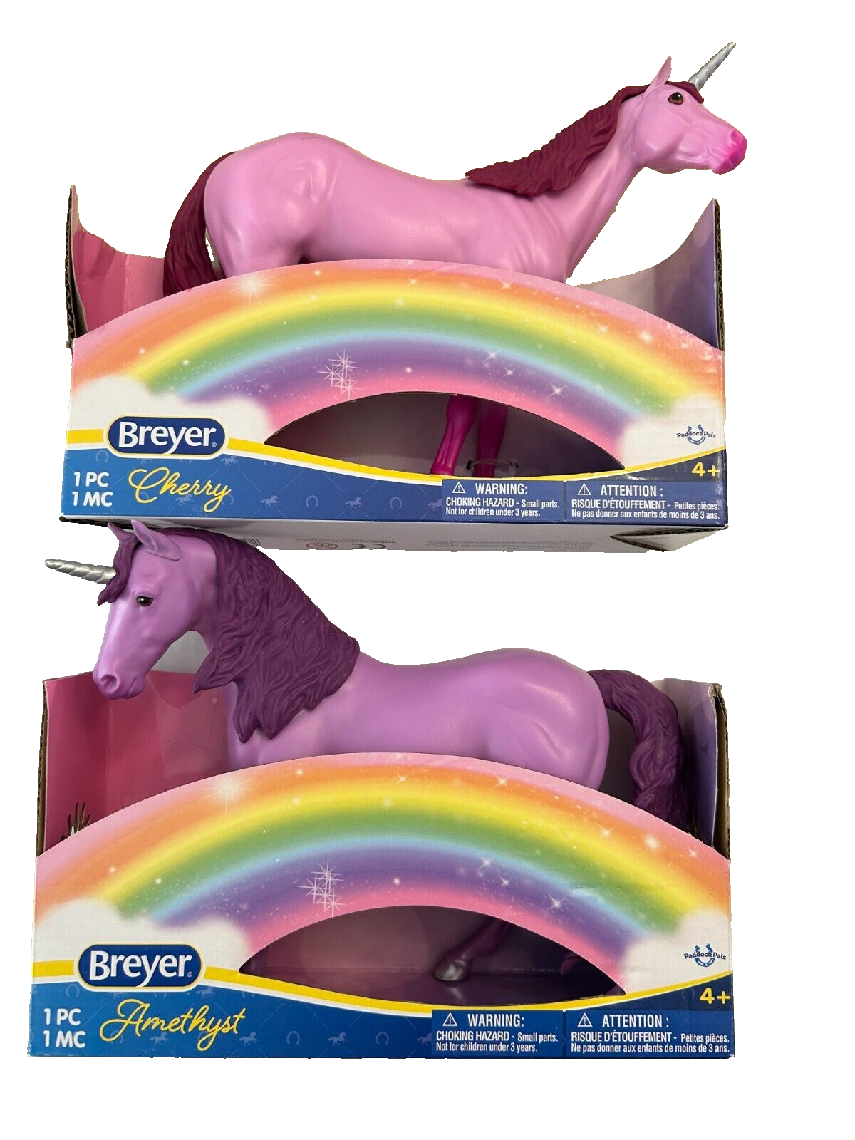 Set of 2 Breyer Paddock Pals Toy Unicorns-Cherry and Amethyst.New in ...
