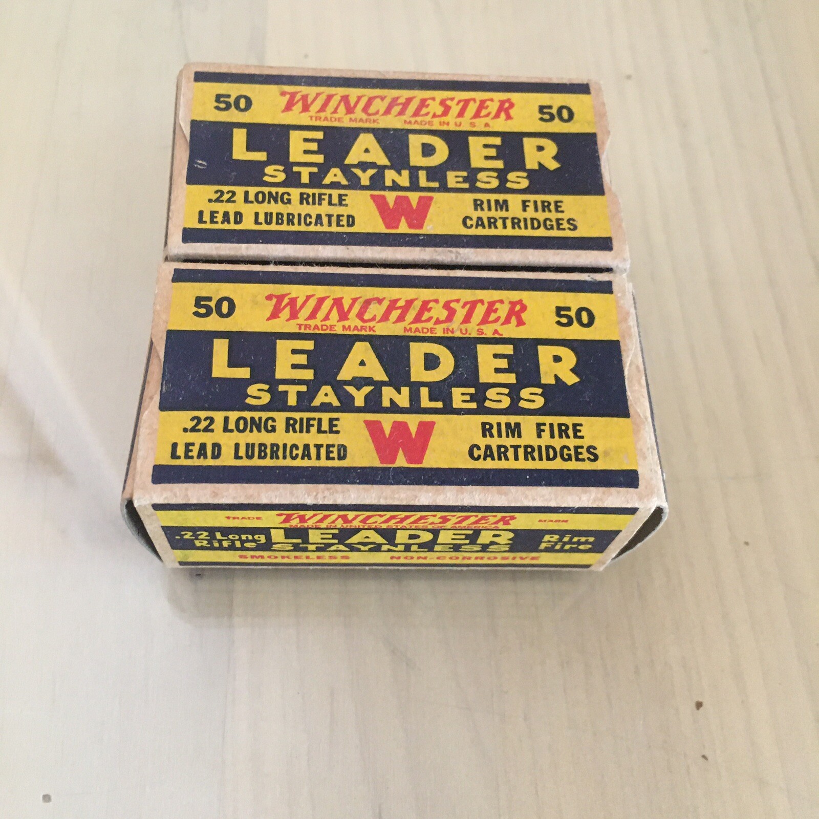2 Vintage WINCHESTER Empty 22 LR Ammo Boxes | Grelly USA