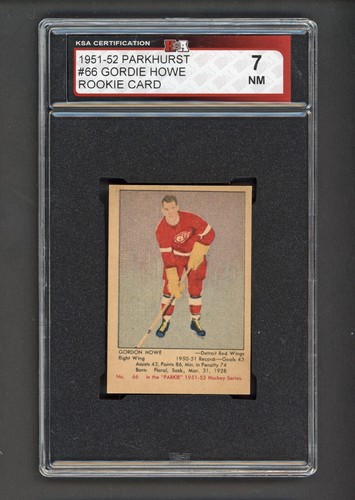 1951-52 PARKHURST #66 GORDIE HOWE ROOKIE CARD KSA 7 NEAR MINT | eBay