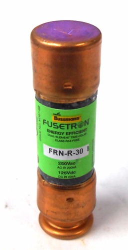 BUSSMANN FUSETRON FRN-R-30 ENERGY EFFICIENT DUAL ELEMENT TIME DELAY ...