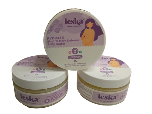 3 PACK Maternity Stretch Mark Belly Butter STAGE B Hydrate 4.9oz Leska ...