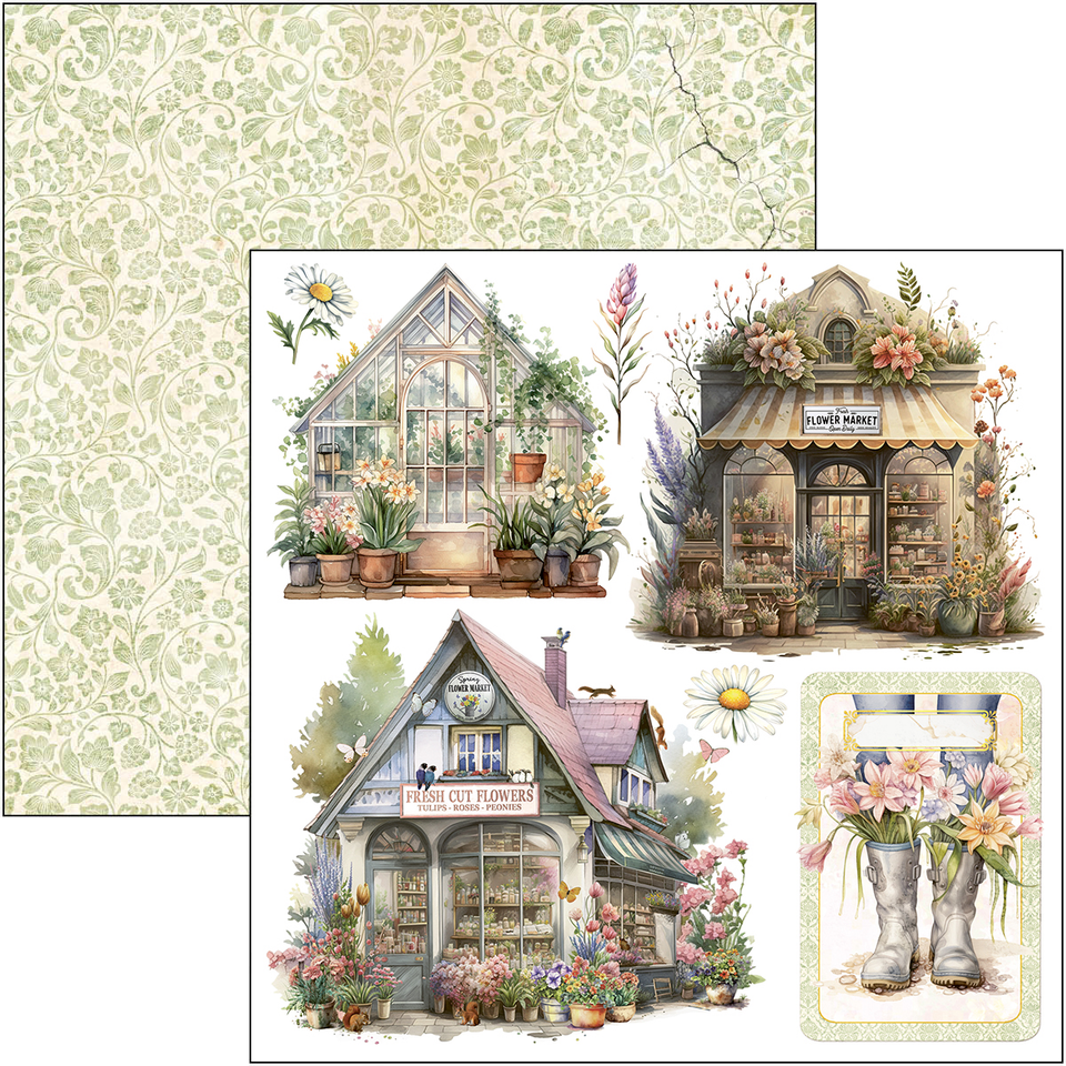 Ciao Bella FLOWER SHOP 6x6 Paper Pad for Fussy Cut 24/pkg Garden ...