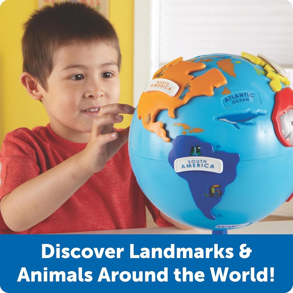 Learning Resources Puzzle Globe Educational & Interactive Learning Map ...
