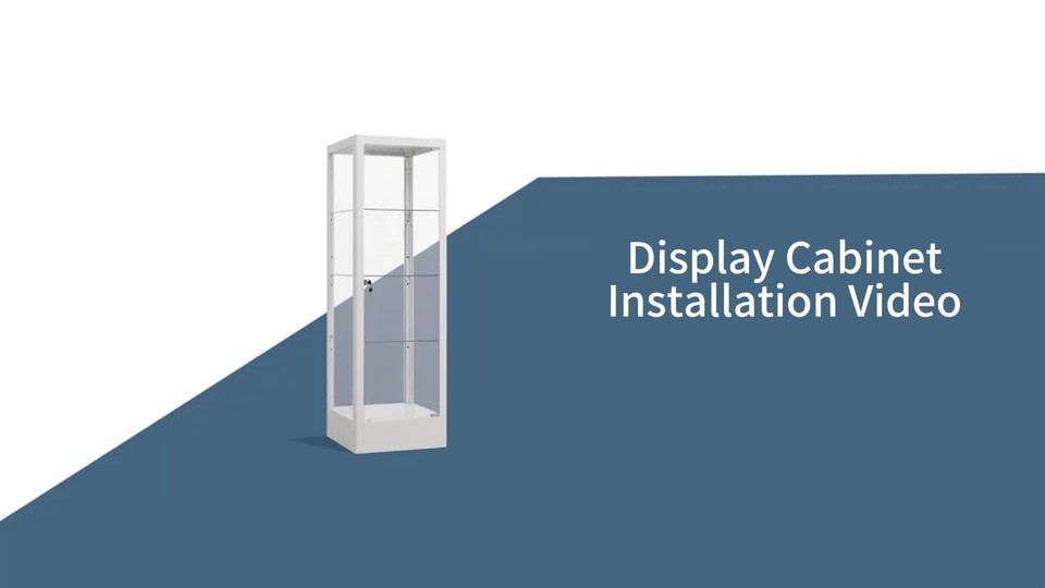 Lockable Steel Display Cabinet with RGB Light Glass 4-layer Bookshelf ...