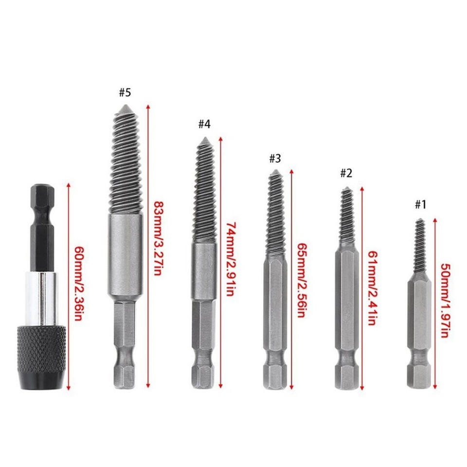 Hex Screw Extractors Extension Rod Replacement Rusted Stripped 12Pcs ...