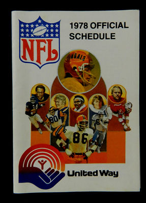 1978 NFL FOOTBALL POCKET SCHEDULE UNITED WAY | eBay