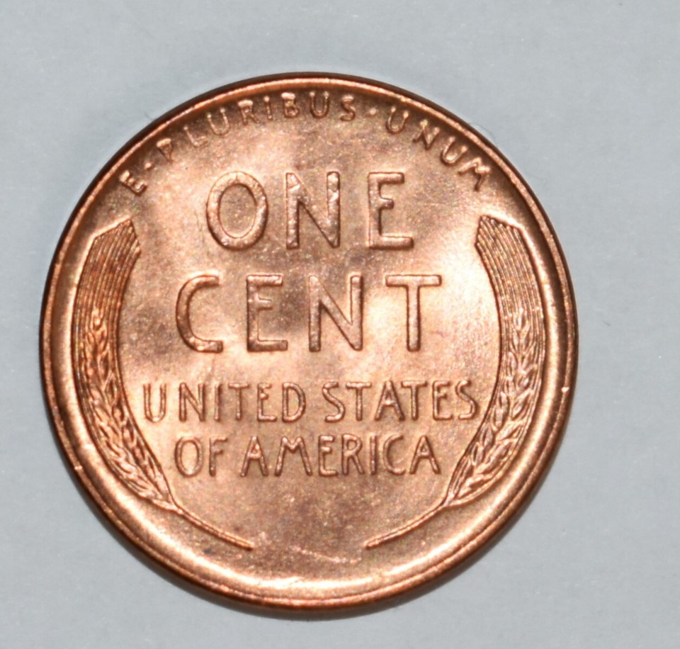 1946 No Mint Mark Penny One Cent Uncirculated Red Strike Through Mult ...
