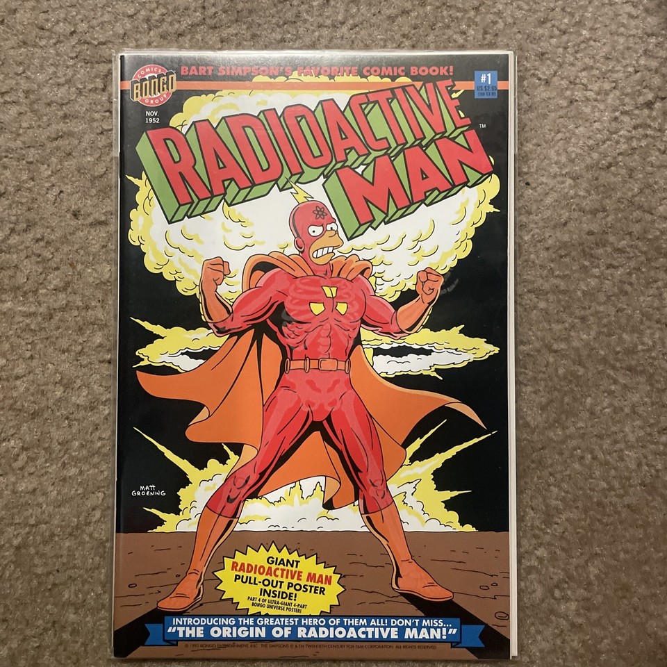 Radioactive Man Issue #1 Bongo Comics 1993 With Poster!!! | eBay