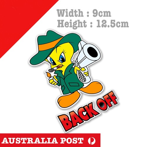 Tweety Bird Back OFF Funny Looney Tune cowboy with Gun Sticker | eBay ...