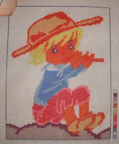 EP Printed Needlepoint Canvas ~ Little Flute Player | eBay