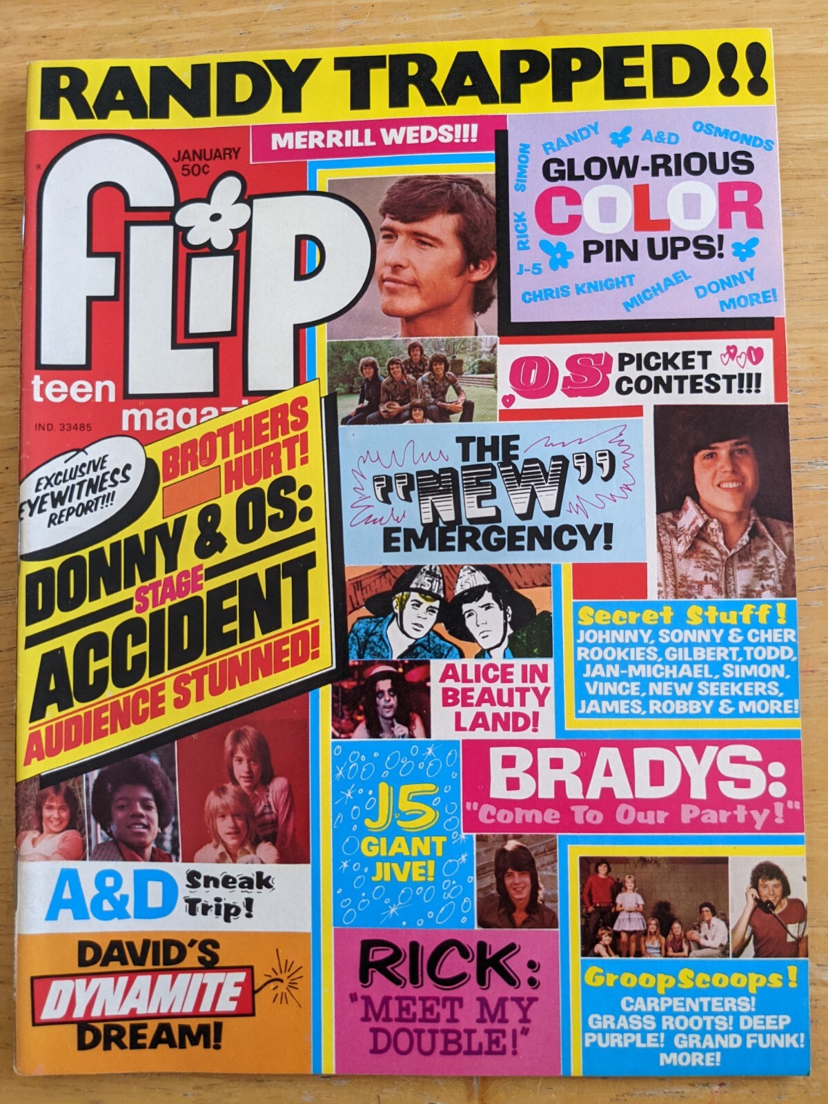 Vintage Flip Teen Magazine - January 1974 - David Cassady, Cher, Bradys ...